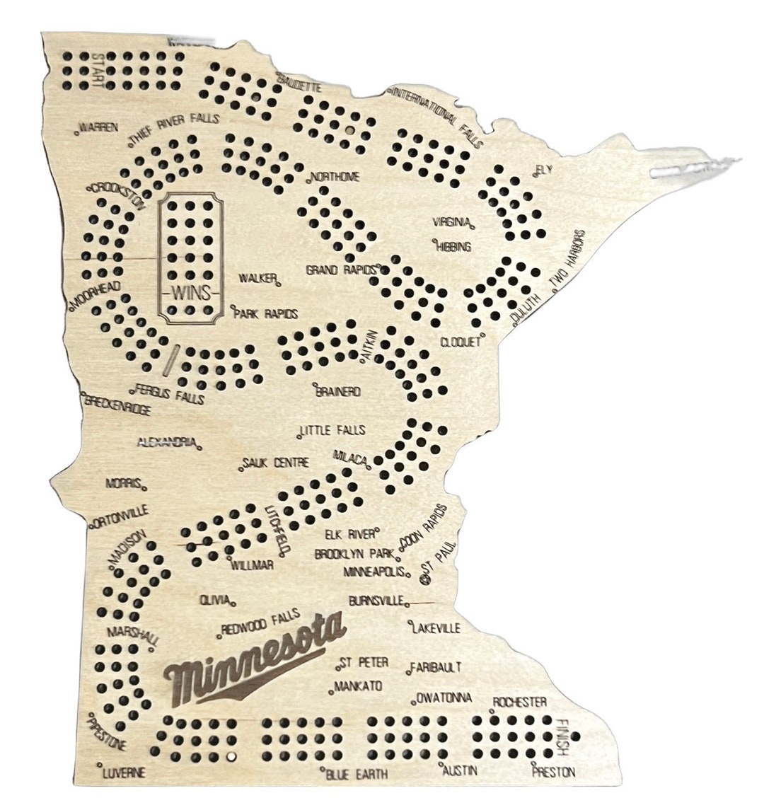 State of Minnesota Cribbage Board - Etsy