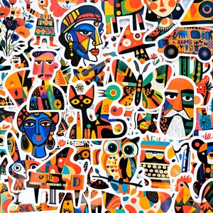 Picasso Style Sticker Pack – Cubism Art & Abstract Colorful Paint ...