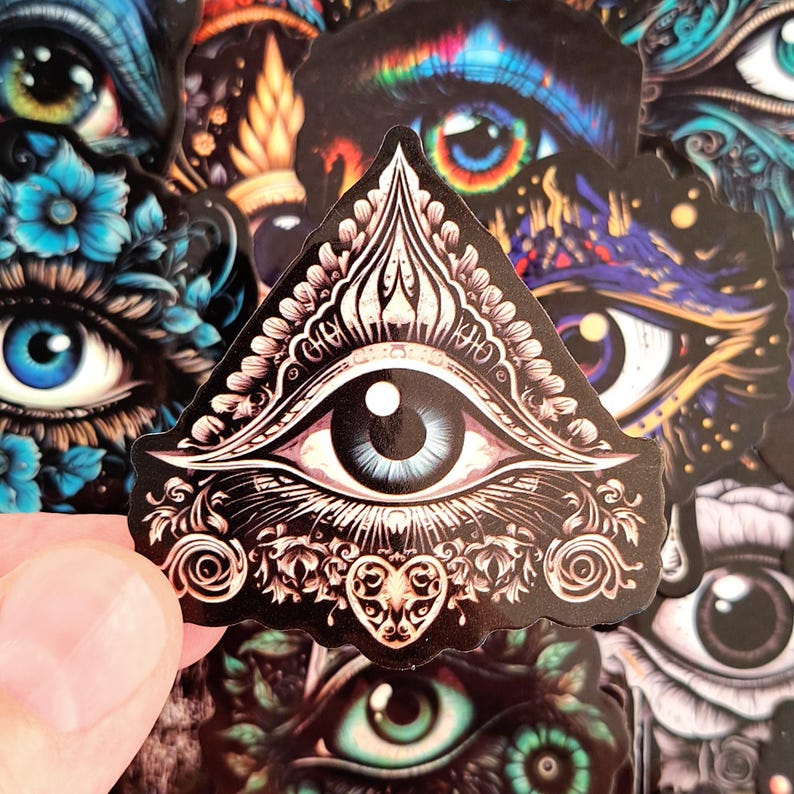 50 PCS Third Eye Sticker Pack, Evil Eye Stickers, Occult Eye Stickers ...