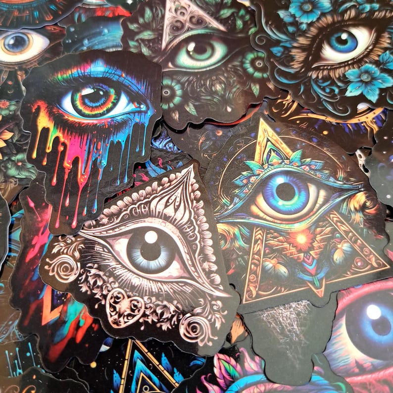 50 PCS Third Eye Sticker Pack, Evil Eye Stickers, Occult Eye Stickers ...