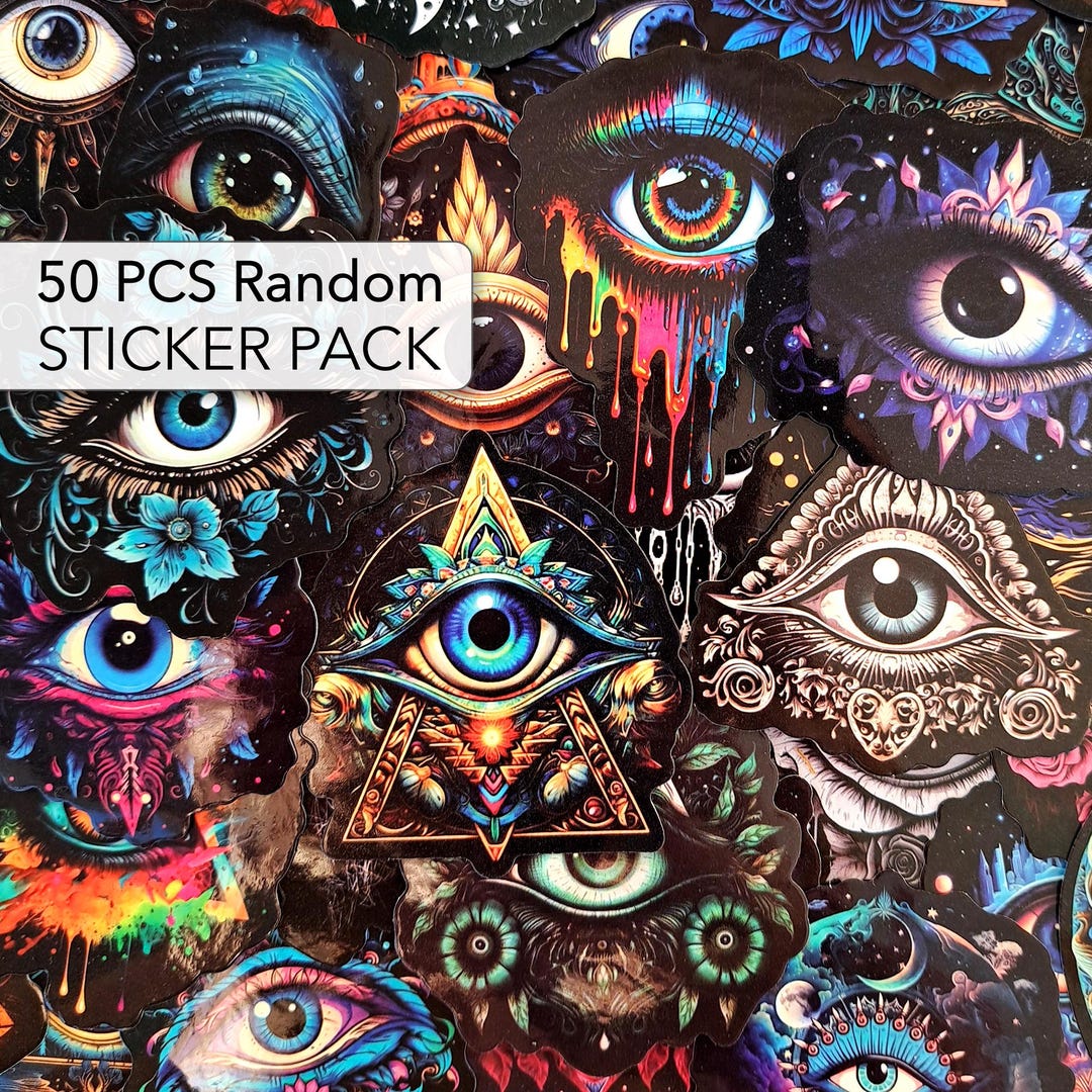 50 PCS Third Eye Sticker Pack, Evil Eye Stickers, Occult Eye Stickers ...