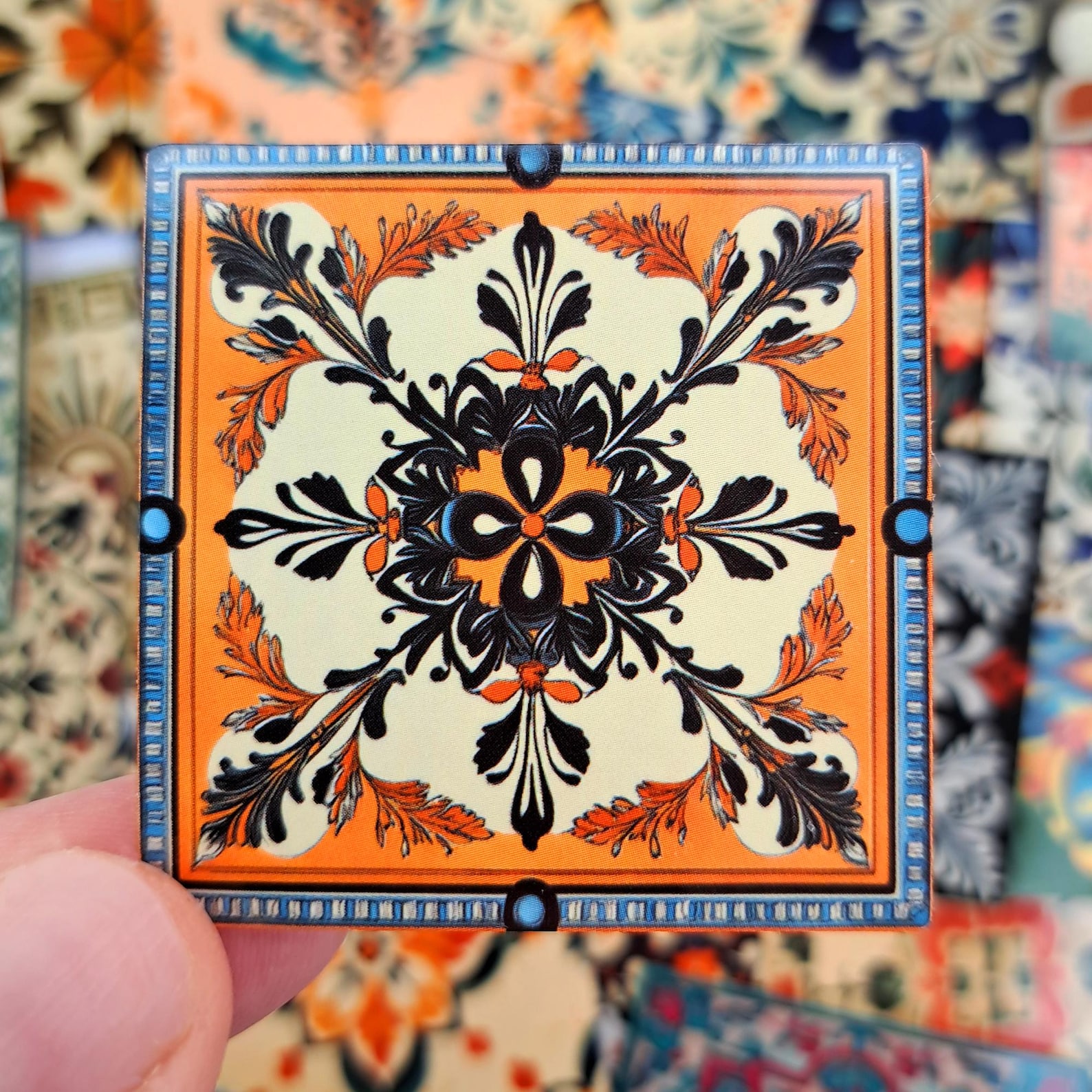 50 PCS Mosaic Tiles Sticker Pack, Mexican Tile Stickers, Talavera Tile ...