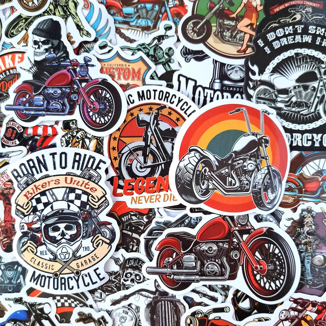 Motorcycle Sticker Pack – Biker, Helmet & Motocross Stickers With ...
