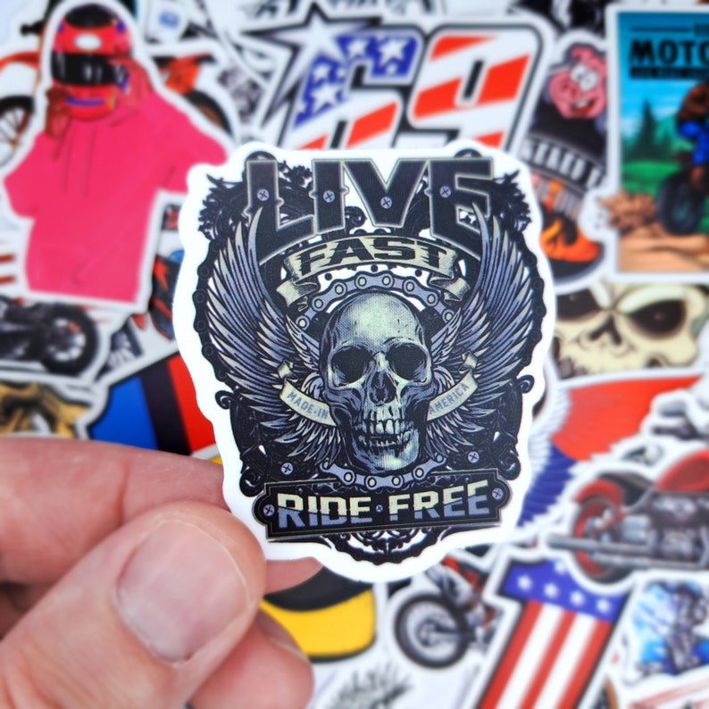 Motorcycle Helmet Sticker Pack – Biker, Motorbike & Chopper Stickers ...