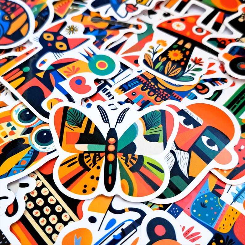 Picasso Style Sticker Pack – Cubism Art & Abstract Colorful Paint ...