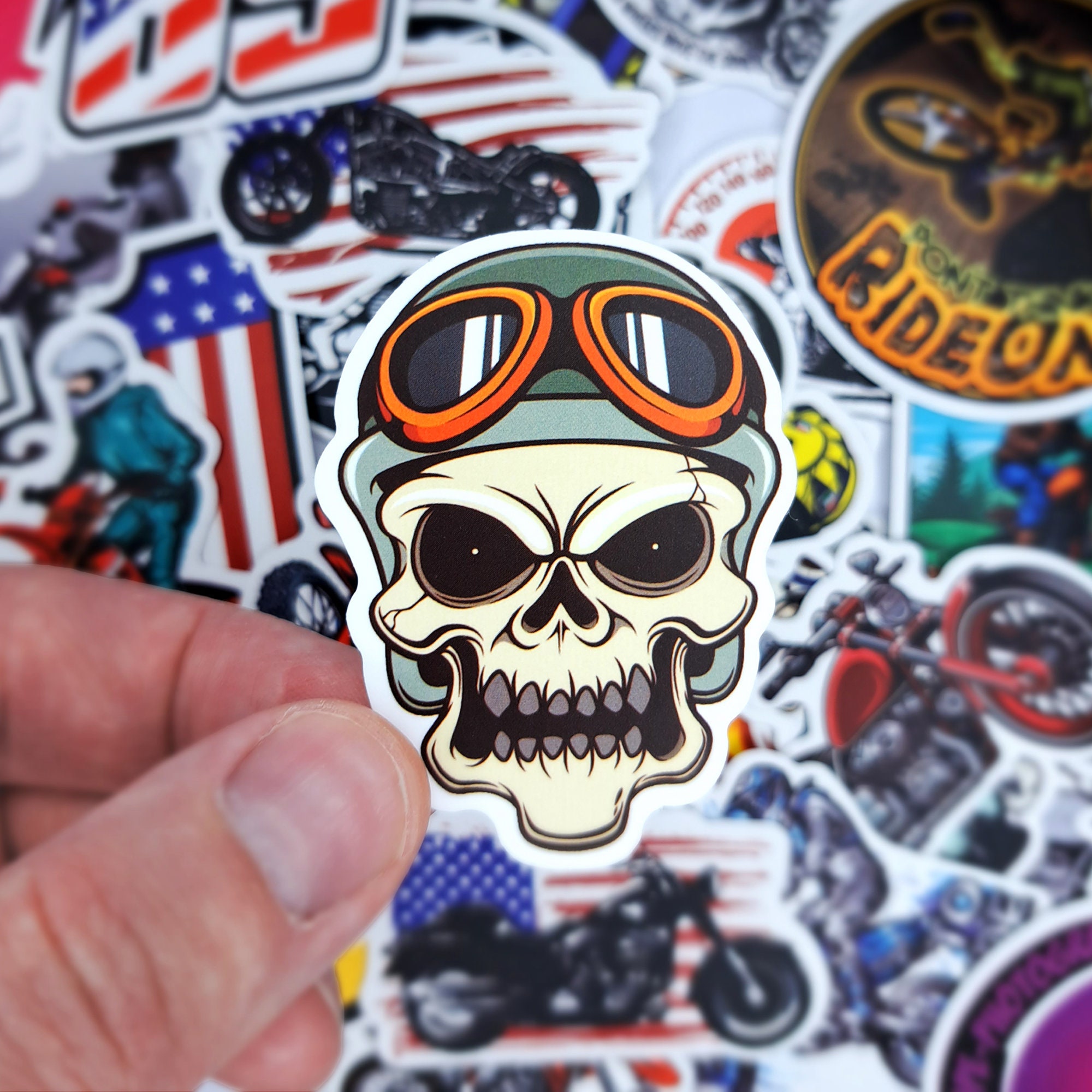 50 PCS Motorcycle Helmet Sticker Pack, Motorbike Stickers, Biker ...