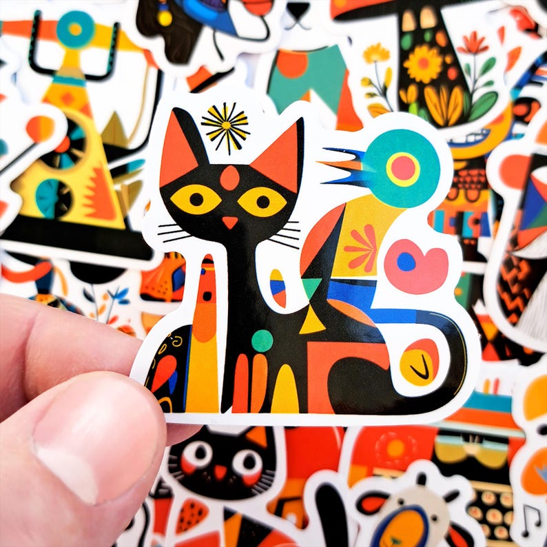 Picasso Style Sticker Pack – Cubism Art & Abstract Colorful Paint ...