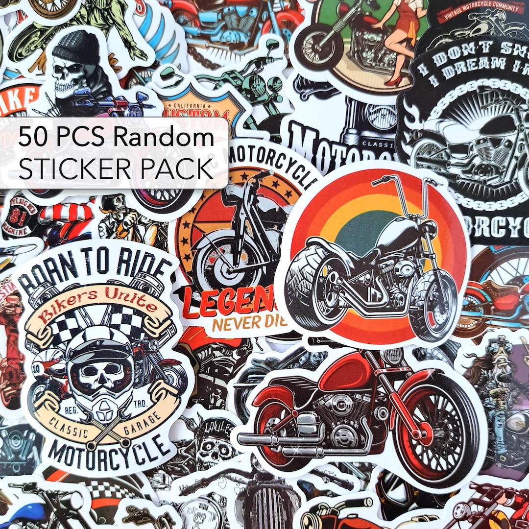 50 PCS Motorcycle Sticker Pack, Motorcycle Helmet Stickers, Biker ...