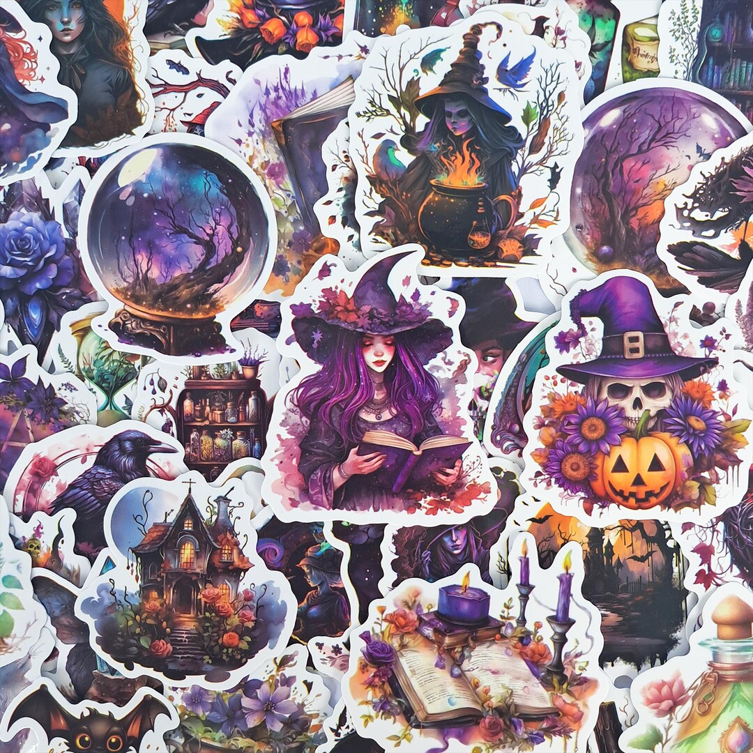 Gothic Witches Sticker Pack – Whimsical Witchery, Magic Witches and ...