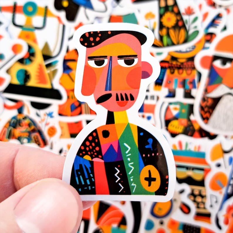 Picasso Style Sticker Pack – Cubism Art & Abstract Colorful Paint ...
