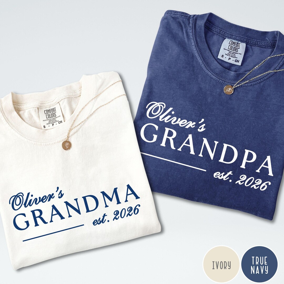 Personalized Grandma Grandpa Est. Year Shirts - New Grandparent Gift ...