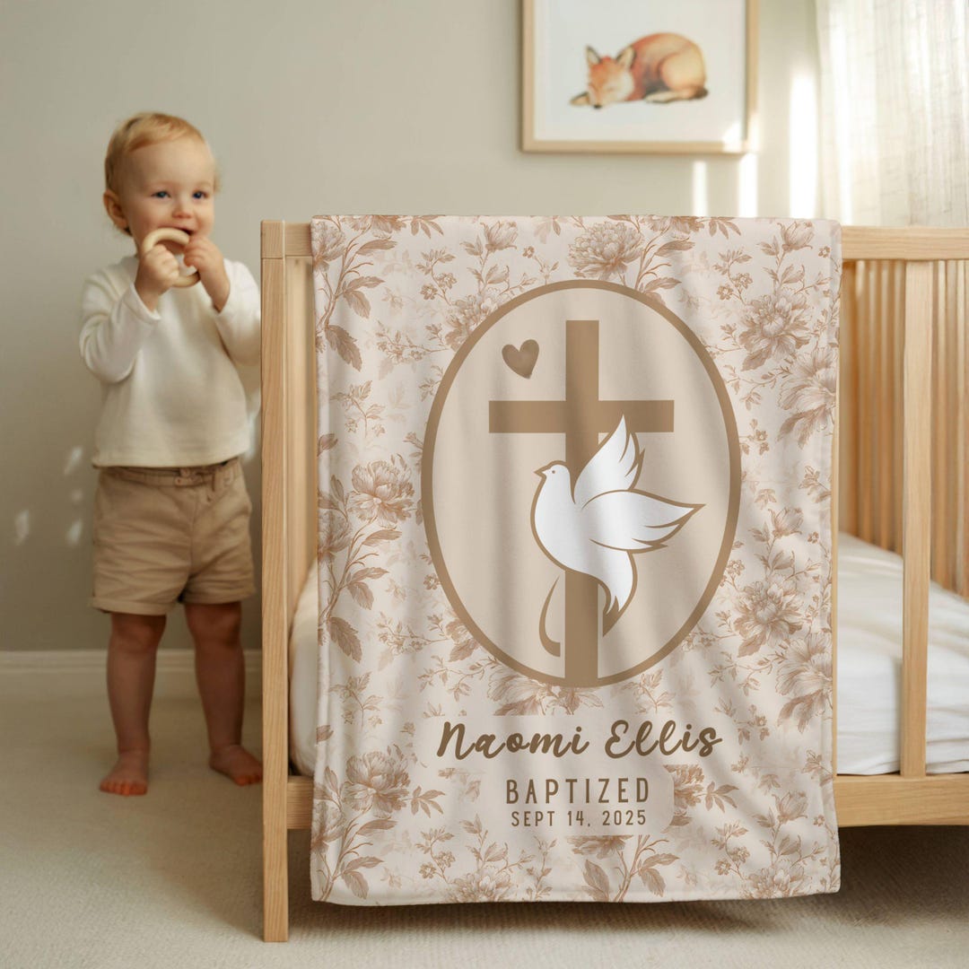 Personalized Baptism Blanket, Custom Christening Gift for Baby ...