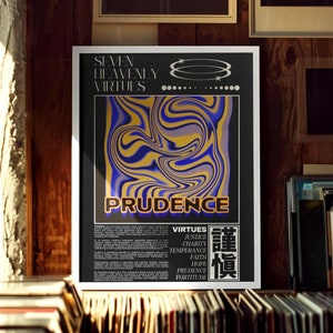 Virtues: Prudence Seven Deadly Sins Print, Typographic Grunge ...