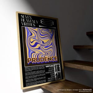 Virtues: Prudence Seven Deadly Sins Print, Typographic Grunge ...