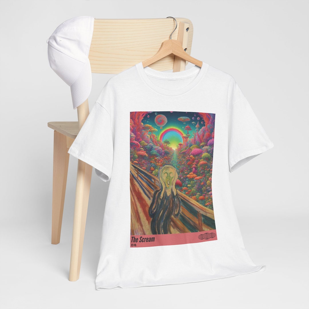 The Scream Psychedelic Contemporary Design, Unisex Cotton Tee, trippy ...