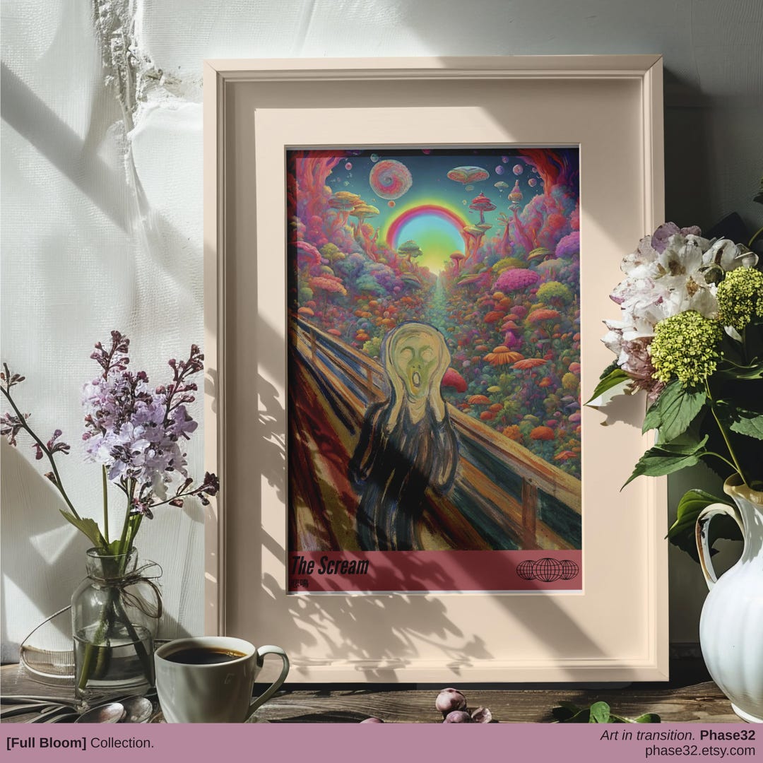 The Scream: Reimagined Print, Classic Painting Y2K Psychedelic ...