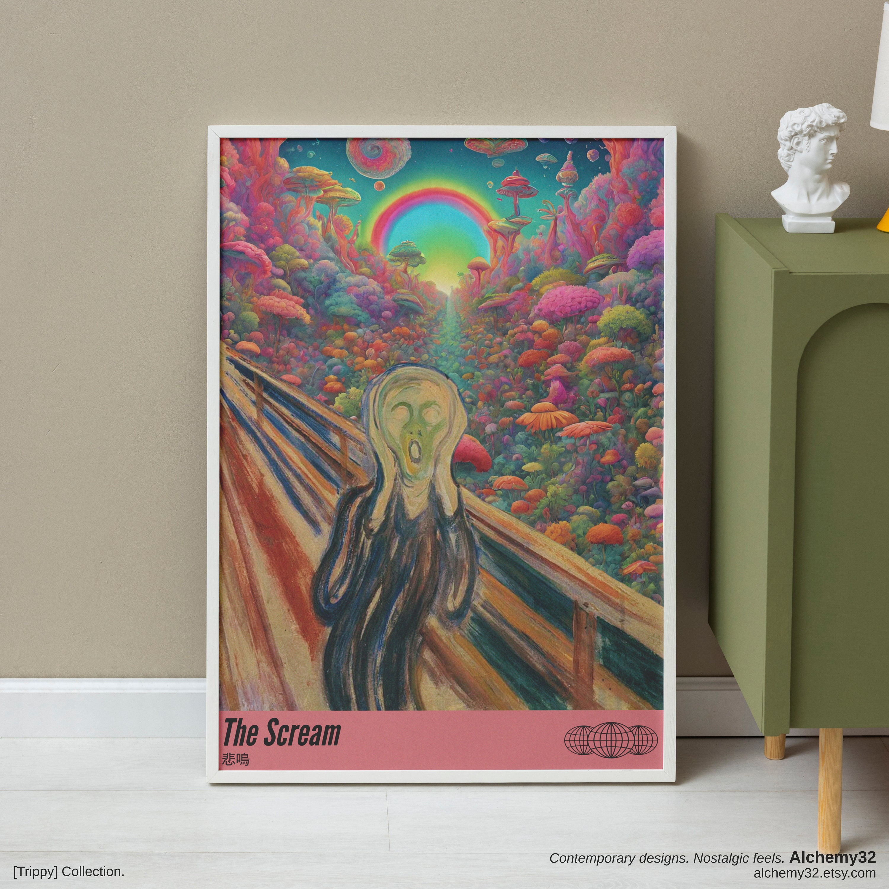 The Scream: Reimagined Print, Classic Painting Y2K Psychedelic ...