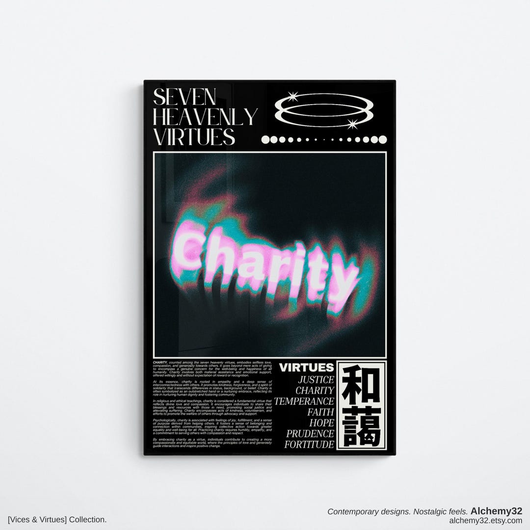 Charity Seven Deadly Sins Digital Download, Typographic Grunge ...