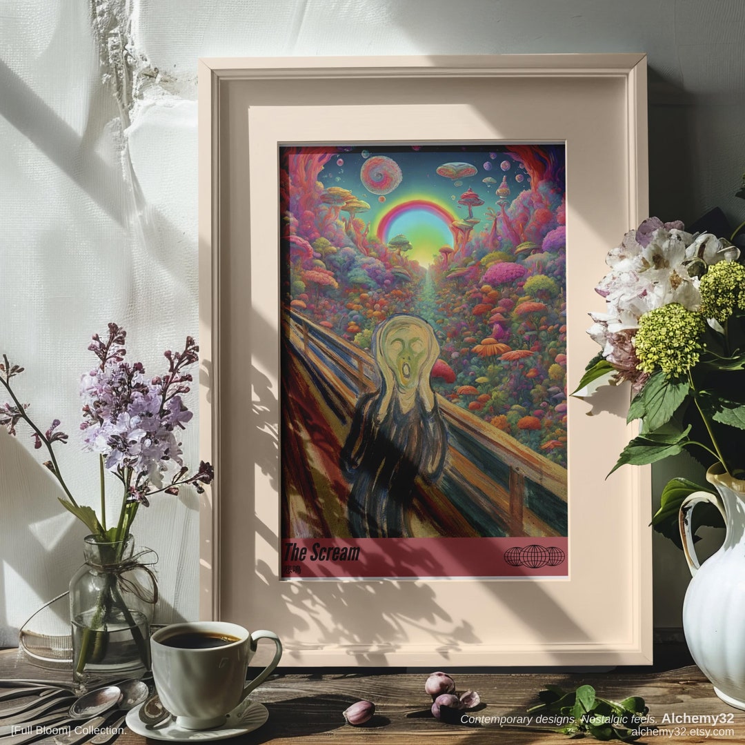The Scream: Reimagined Print, Classic Painting Y2K Psychedelic ...