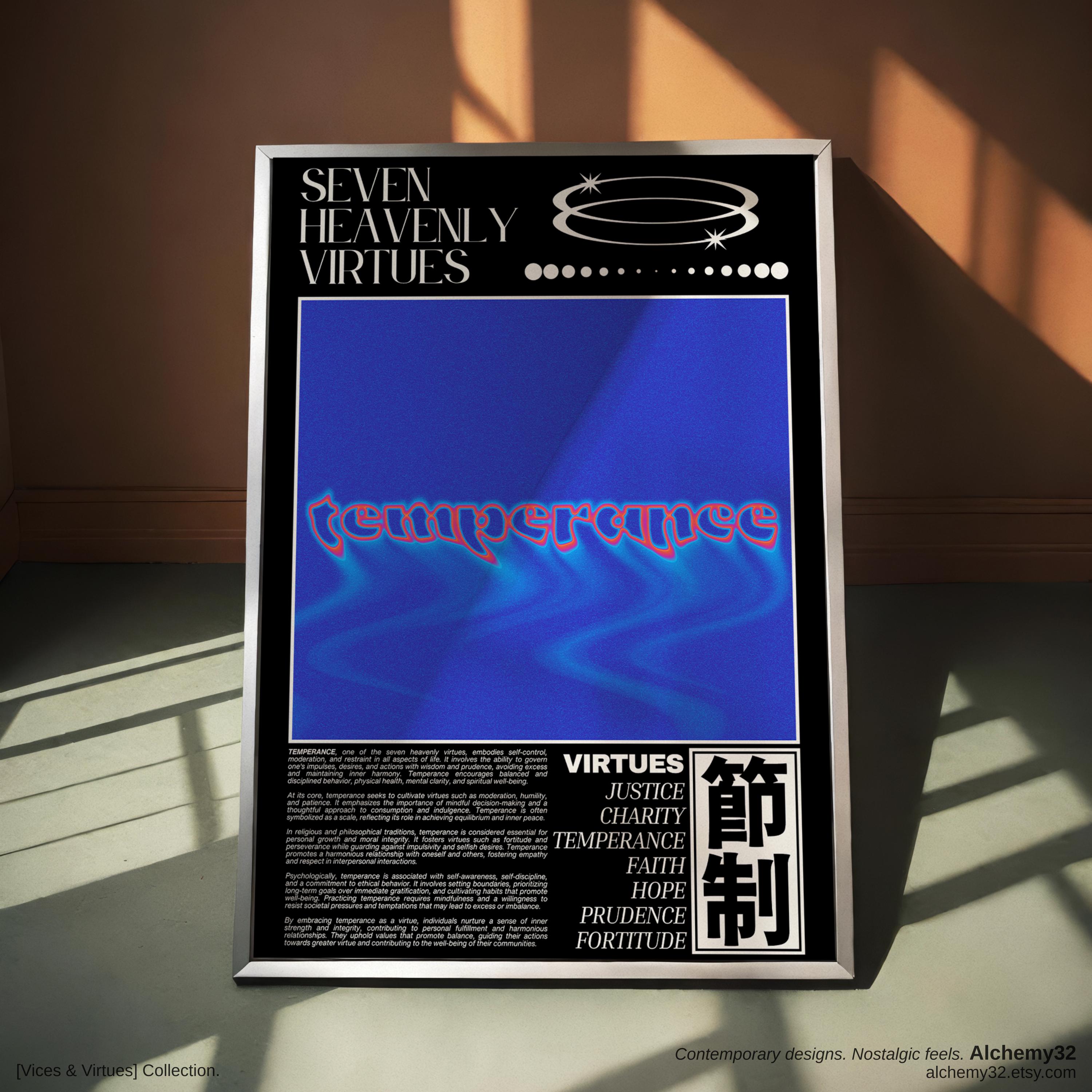 Temperance Seven Deadly Sins Digital Download, Typographic Goth ...