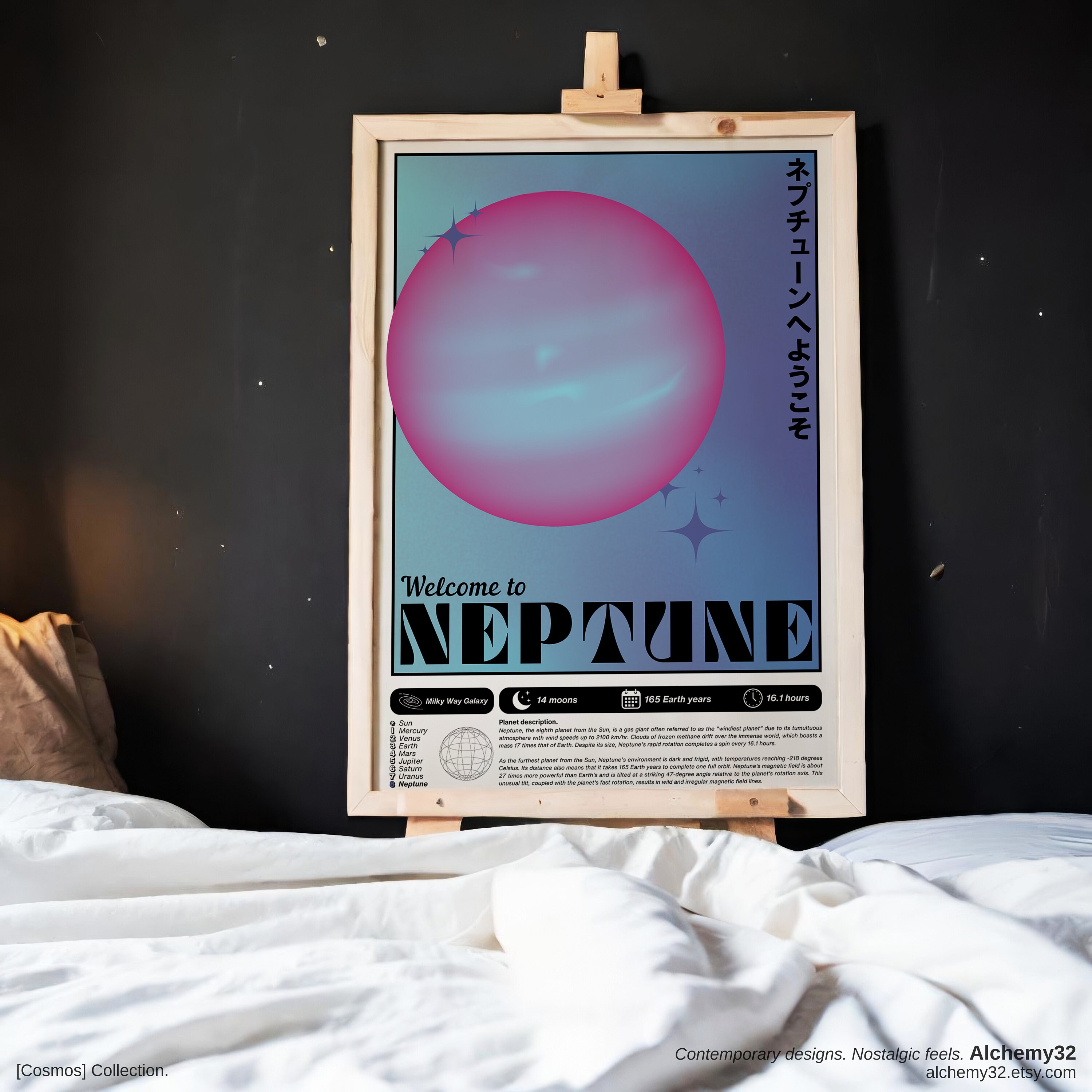 Welcome to Neptune Print, Celestial Planet Science Design Gift, Y2K ...
