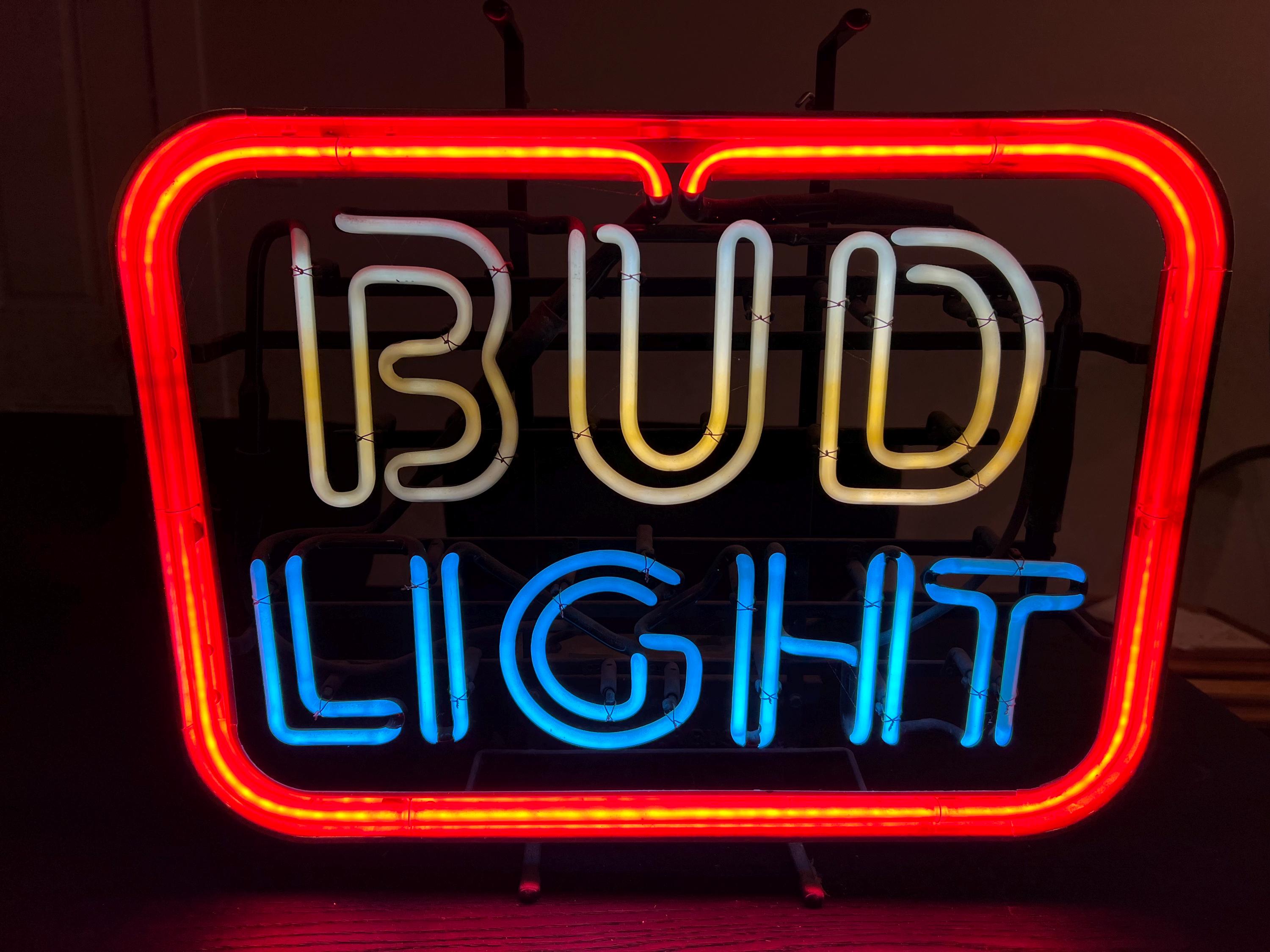 Vintage Bud Light Neon Bar Sign REAL NEON - Etsy