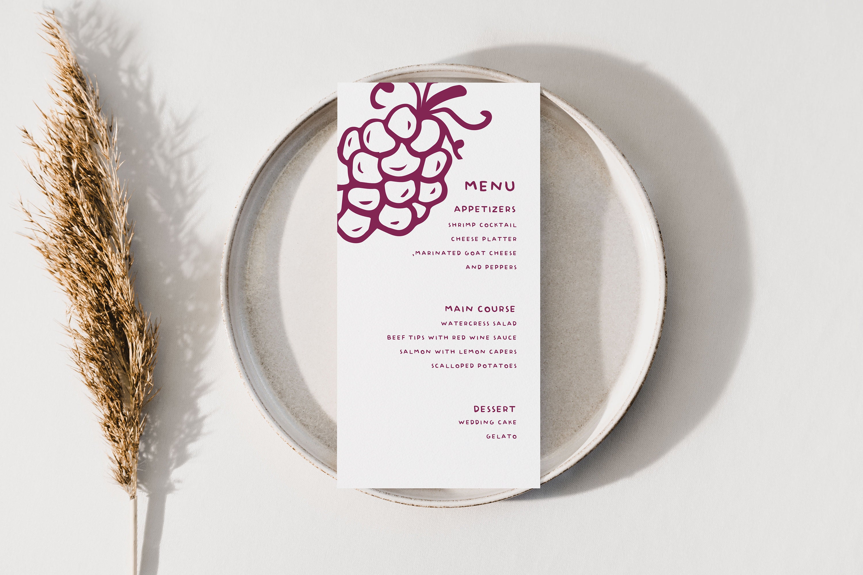 Italian Wedding Dinner and Bar Menu Template, Editable Hand Drawn ...