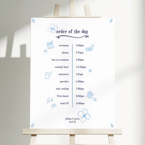 Wildflower Wedding Day Timeline Template, Whimsical Hand Drawn Garden ...