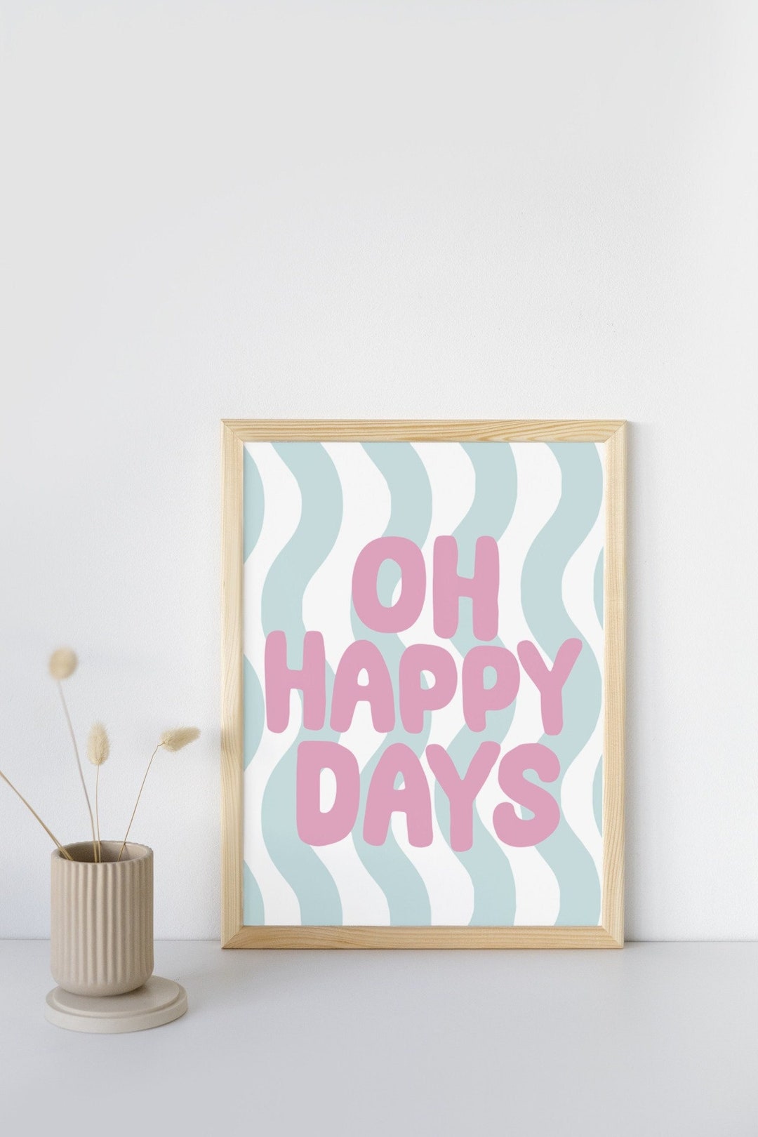 Oh Happy Days Art Print, Colorful Typography Poster (digital Download ...