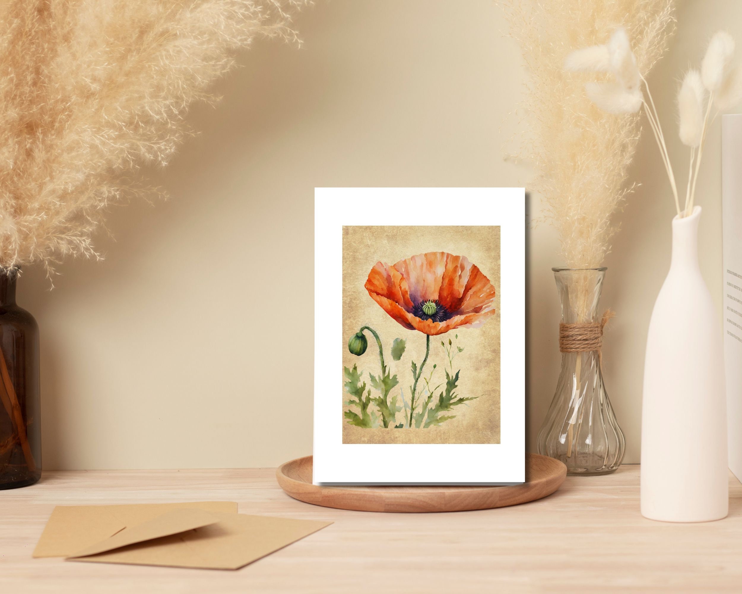 Printable Pretty Wildflower Cards, Digital Bundle, Watercolor Flowers ...