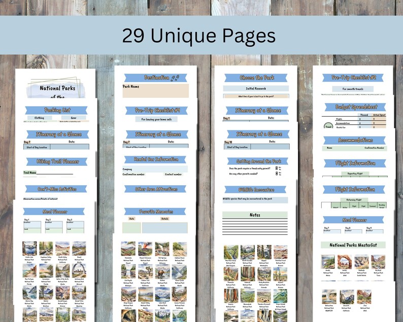 National Park Trip Planner, Printable Travel Organizer, National Parks ...
