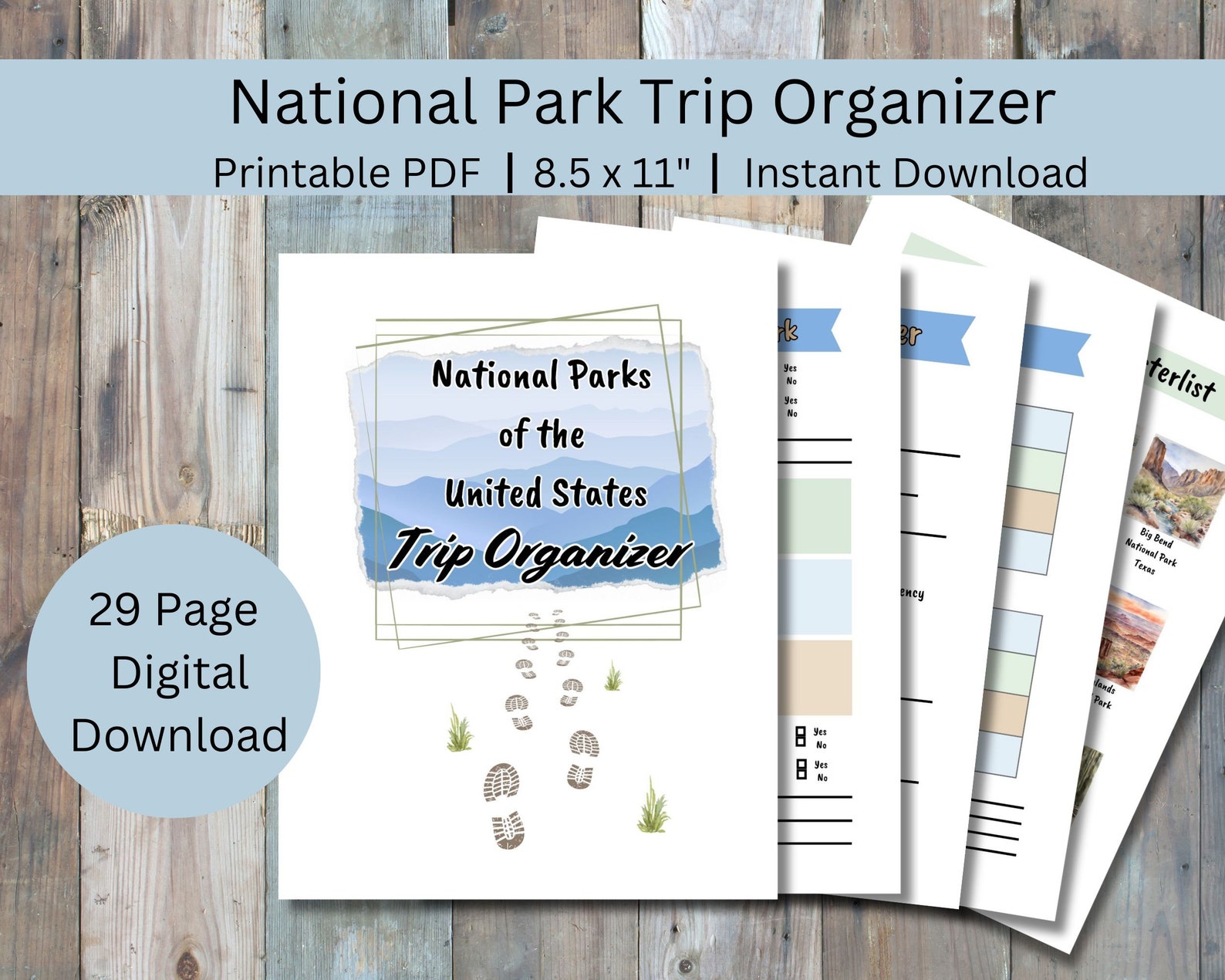 National Park Trip Planner, Printable Travel Organizer, National Parks ...