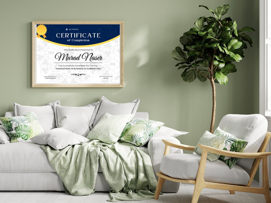 Custom Certificate of Completion, Instant Download, Editable ...