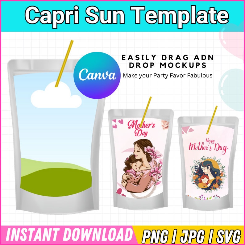 Caprisun Template Svg, Juice Pouch Label, Custom Caprisun Label, Blank ...