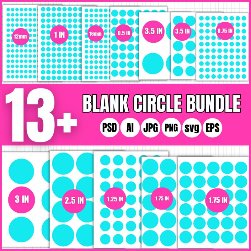 Round Sticker Template - Etsy Australia