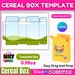 0.95 Oz Cereal Box Template, Cereal Packaging Template, Cereal Box Svg ...