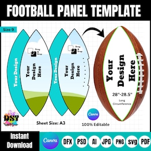 Football Panel Template, Football Ball Leather Blank Template, Photo ...
