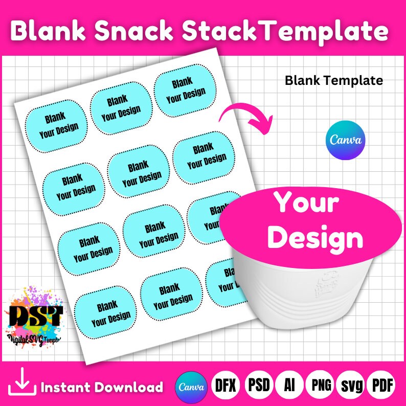 Snack Stack Chip Topper Label Template, Snack Template, Potato Snack ...