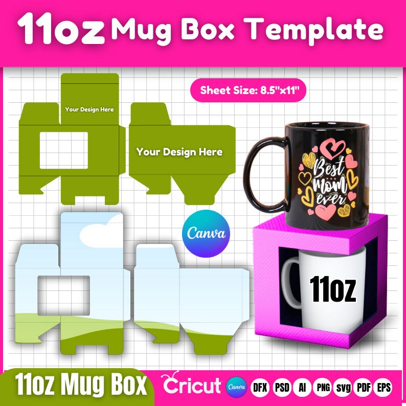 Water Bottle Label Template, 40 Oz Tumbler Template, Mug Box Template ...