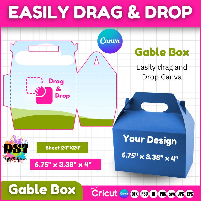 Gable Box Template Svg, Gable Box Template, Party Favor Box, Gable Box ...