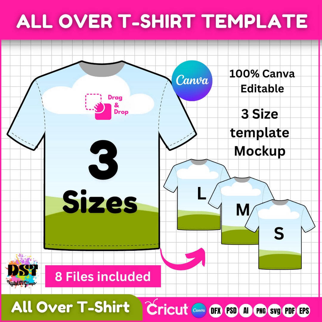 All Over T-shirt Template, Tshirt Outline Template Svg, T-shirt ...