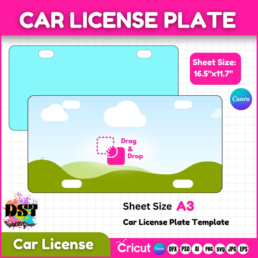 Car License Plate Template, Car License Plate Sublimation Template ...