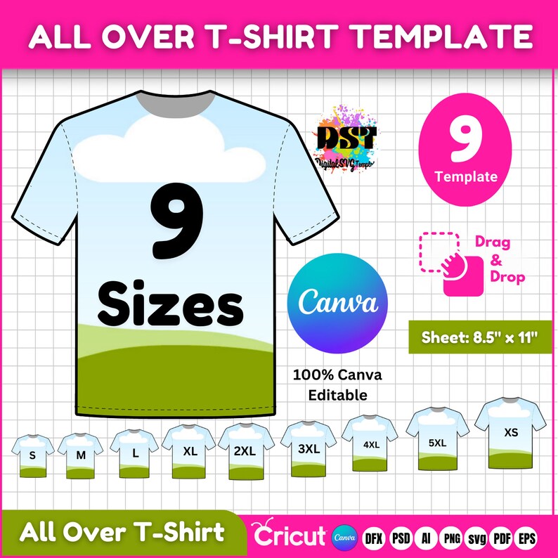 All Over T-shirt Template, Tshirt Outline Template Svg, T-shirt ...