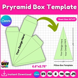 Pyramid Box Template Svg,pyramid Favor Box, Gift Box Template, Party ...