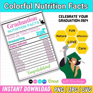 2024 Graduation Nutrition Facts ,graduation Nutrition Label Class 2024 ...