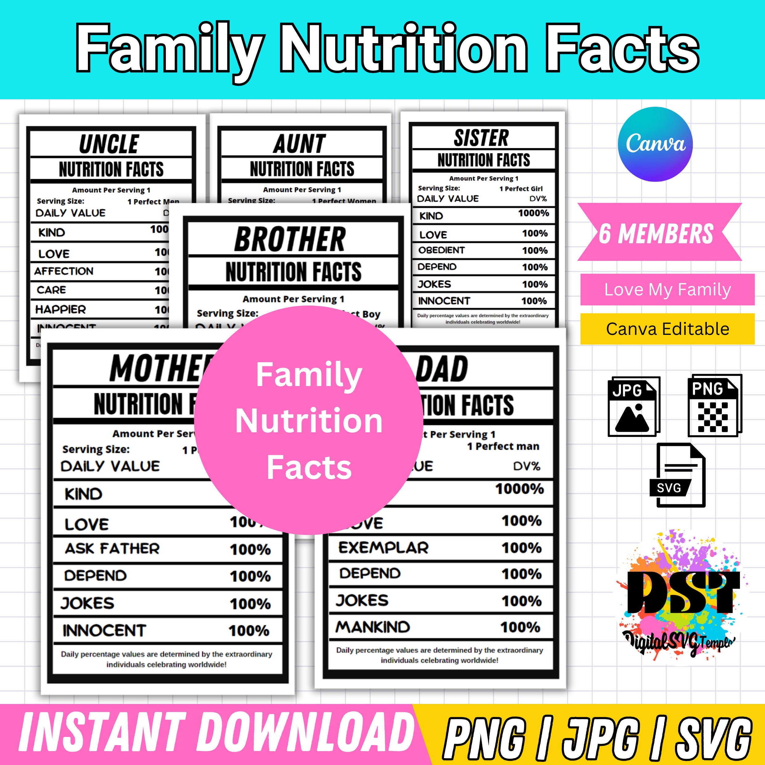 100 Nutriations Facts , Editable Nutrition Facts Template, Nutrition ...