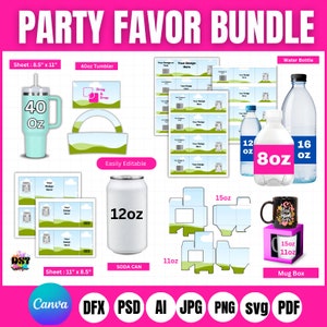 Water Bottle Label Template, 40 Oz Tumbler Template, Mug Box Template ...