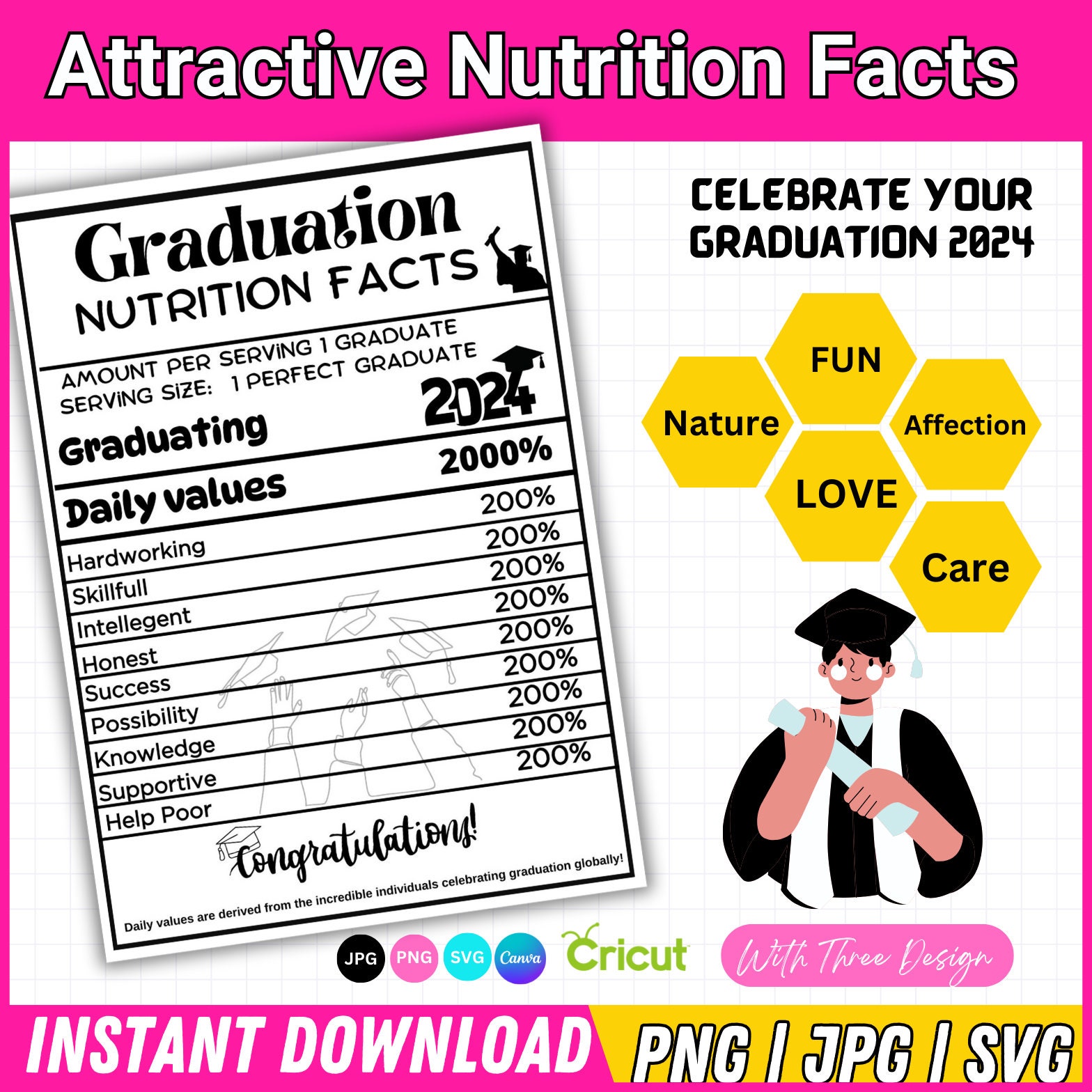 2024 Graduation Nutrition Facts ,graduation Nutrition Label Class 2024 ...