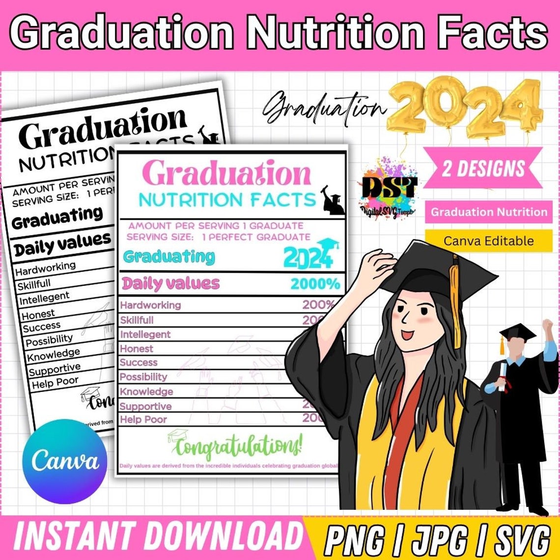 2024 Graduation Nutrition Facts ,graduation Nutrition Label Class 2024 ...