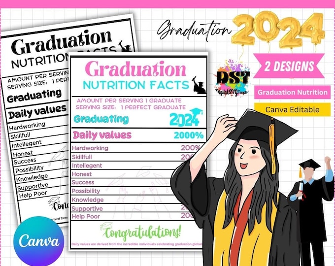 2024 Graduation Nutrition Facts ,graduation Nutrition Label Class 2024 ...